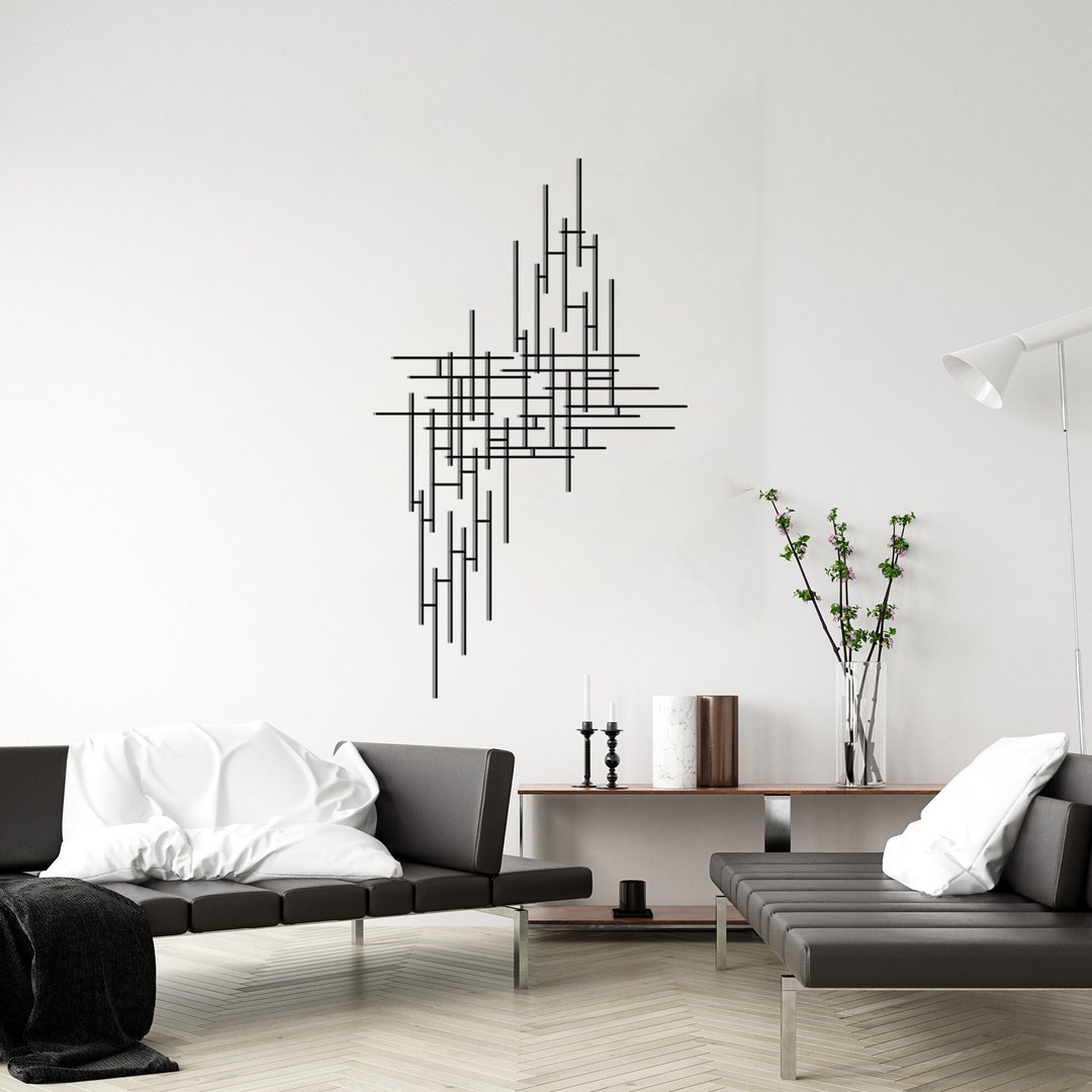 Modern Luxury Style Line Metal Wall Art, Abstract Line Metal Wall Decor ...