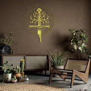 Lord Middle Earth Metal Wall Art, Sworn Decor, Metal Wall Decor, Living ...