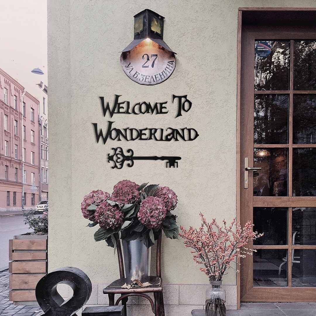 Welcome to Our Wonderland - Metal Front Door Sign, Ideal Outdoor Decor ...