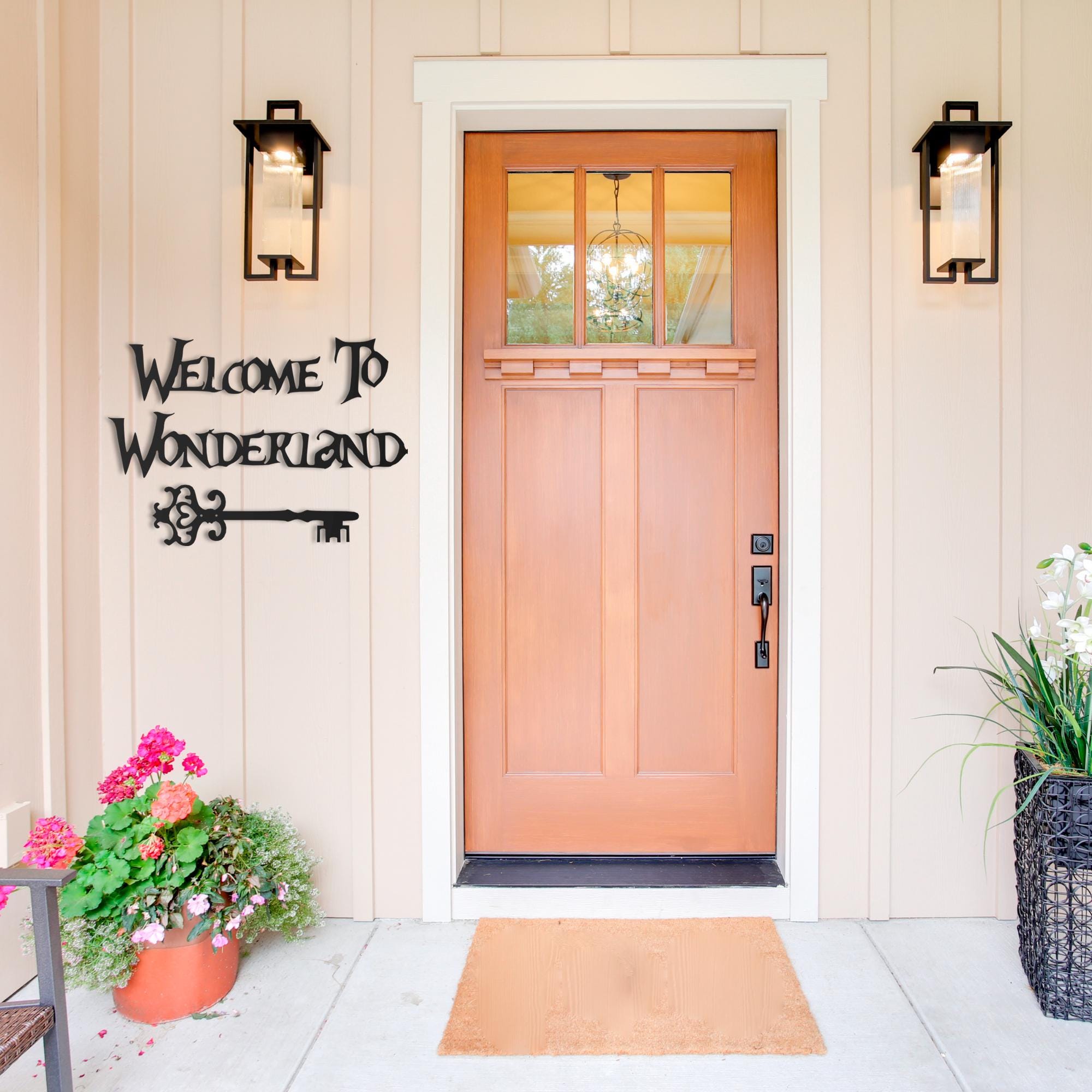 Welcome to Our Wonderland - Metal Front Door Sign, Ideal Outdoor Decor ...