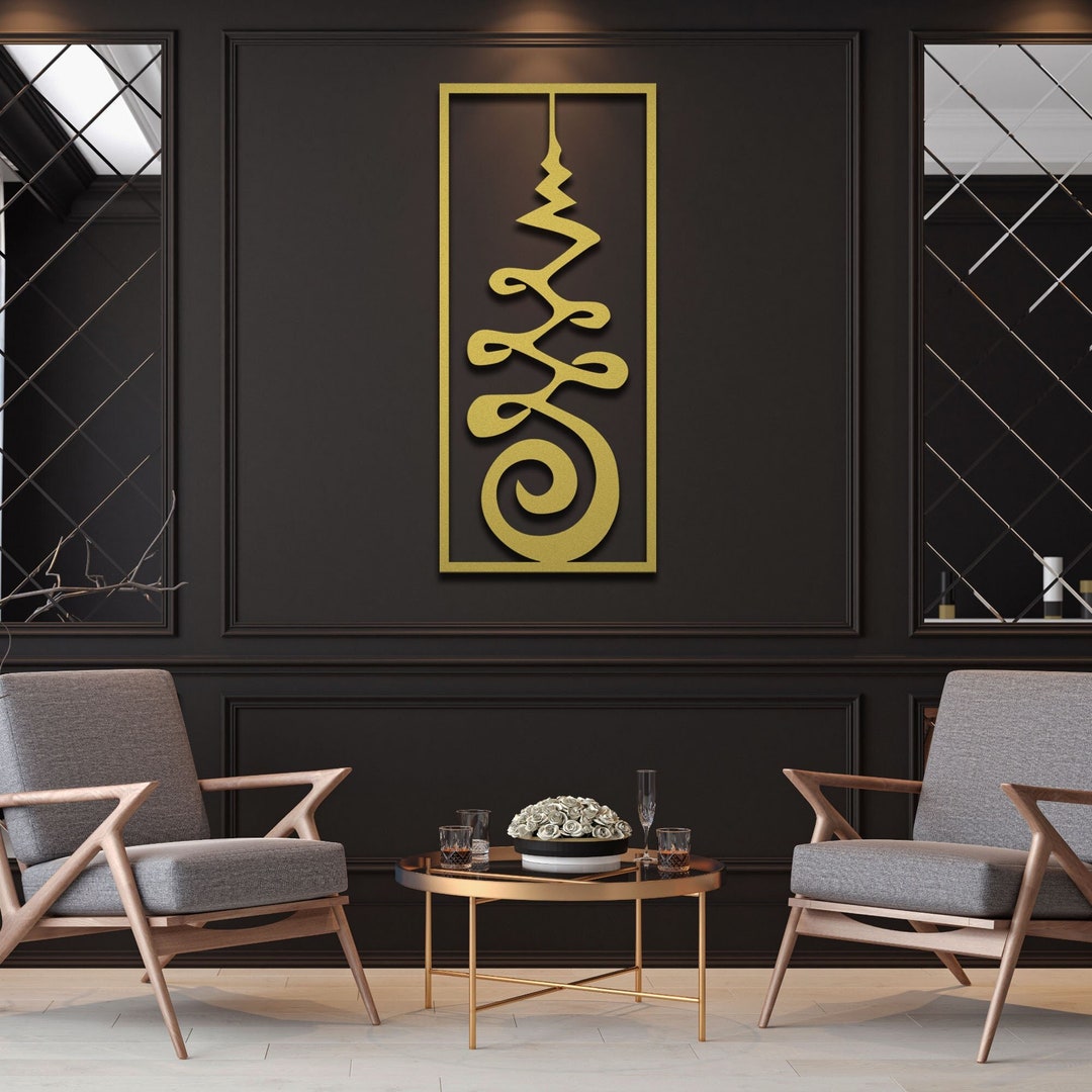 Unalome Spiritual Metal Wall Art, Buddhist Symbol Wall Decor, Metal ...