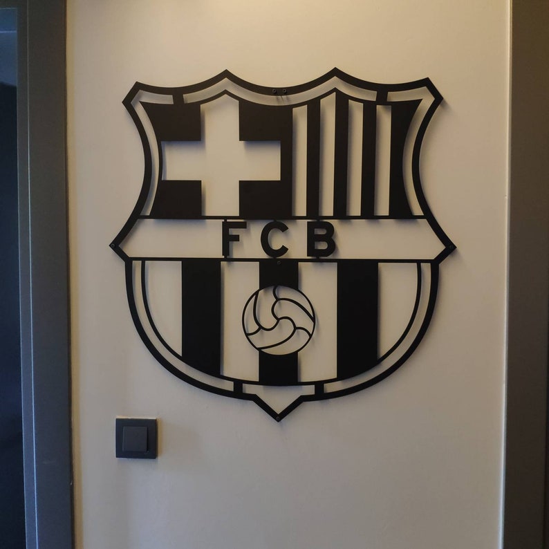 Barcelona Metal Logo Wall Decor Football Club Fan Room - Etsy