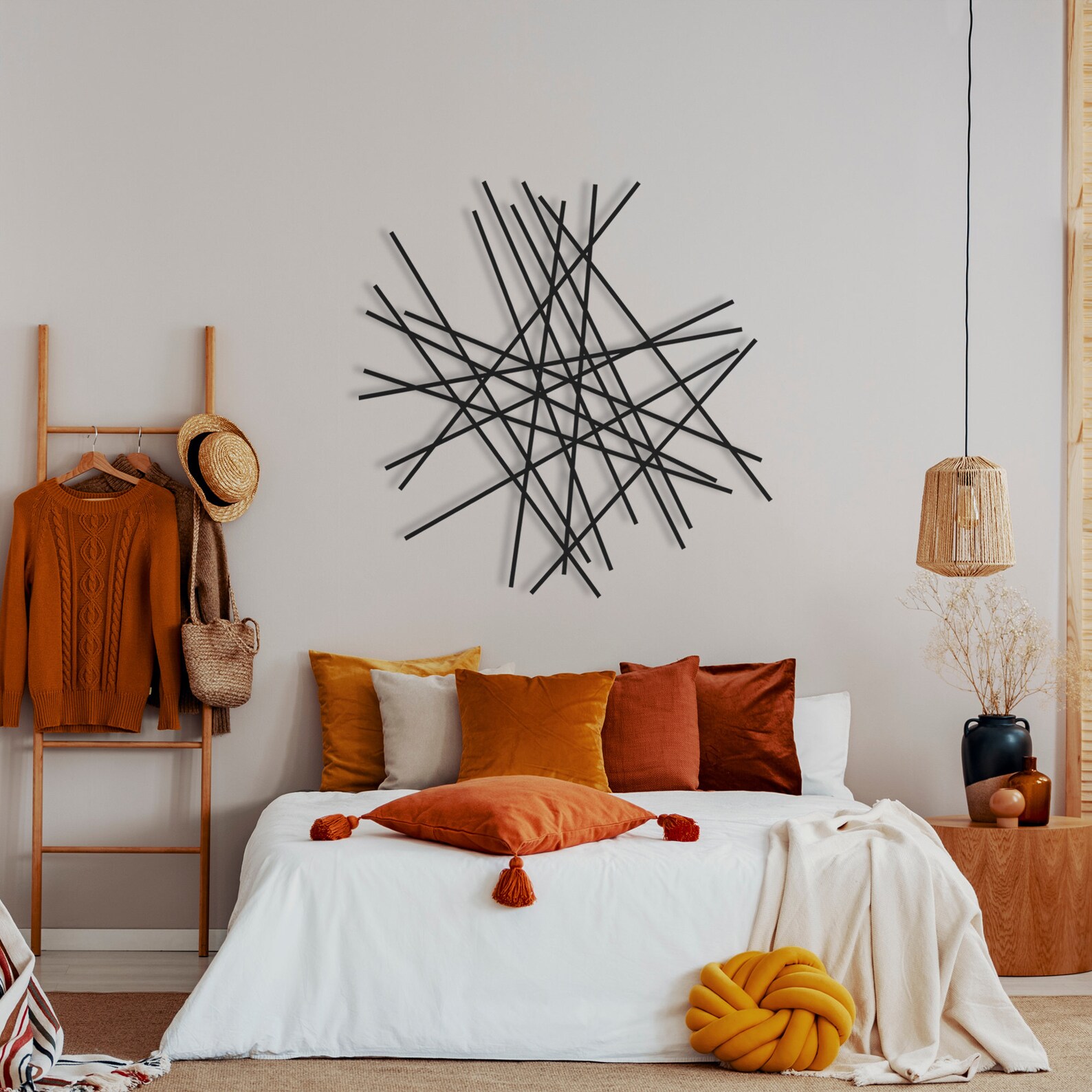 Gold Abstract Bar Metal Wall Art, Modern Metal Wall Deor, Abstract Wall ...