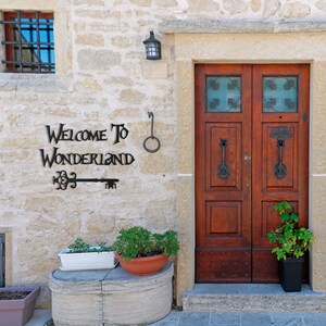 Welcome to Our Wonderland - Metal Front Door Sign, Ideal Outdoor Decor ...