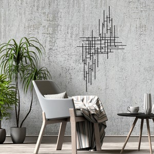 Modern Luxury Style Line Metal Wall Art, Abstract Line Metal Wall Decor ...