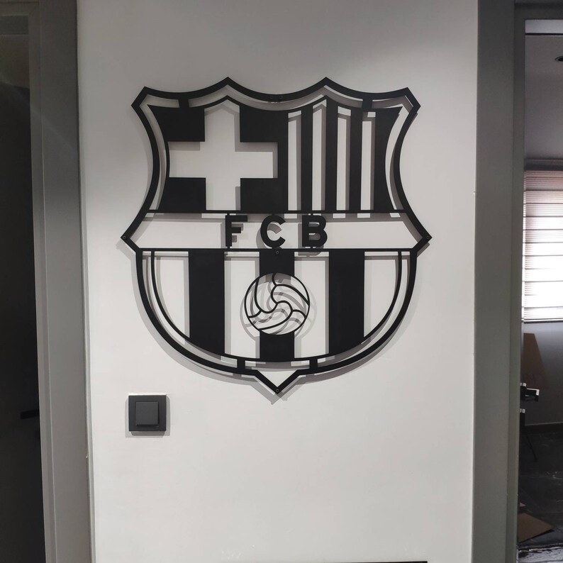 Barcelona Metal Logo Wall Decor Football Club Fan Room - Etsy