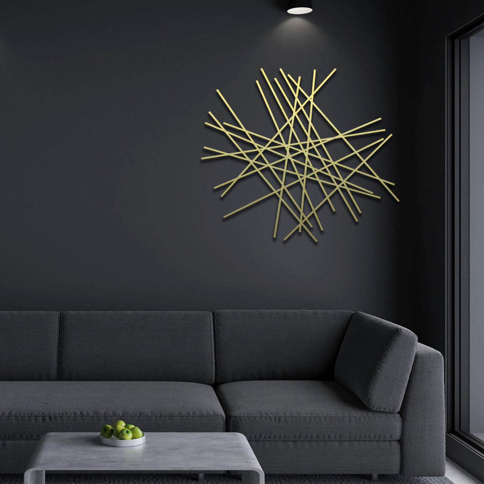 Gold Abstract Bar Metal Wall Art, Modern Metal Wall Deor, Abstract Wall ...