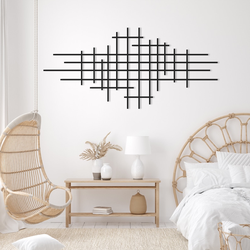 Minimalist Metal Wall Decor Line Wall Decor Abstract Line - Etsy