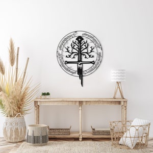 Lord Middle Earth Metal Wall Art, Sworn Decor, Metal Wall Decor, Living ...