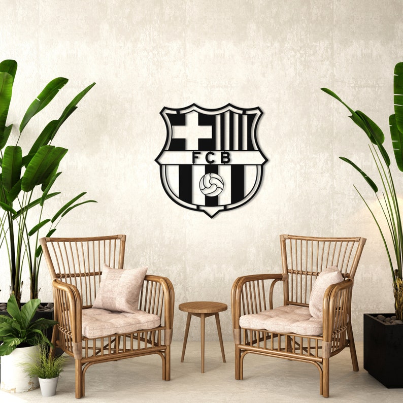 Barcelona Metal Logo Wall Decor Football Club Fan Room - Etsy