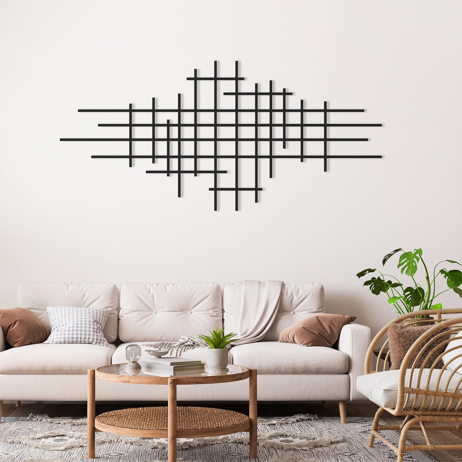 Minimalist Metal Wall Decor Line Wall Decor Abstract Line - Etsy