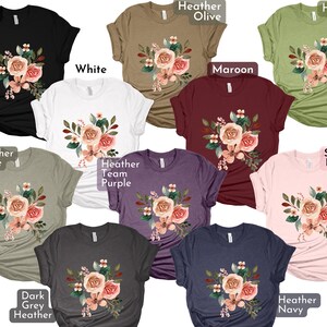 FLORAL 2 Watercolor Flower Shirt Trendy Cute Watercolour Floral Tshirt ...