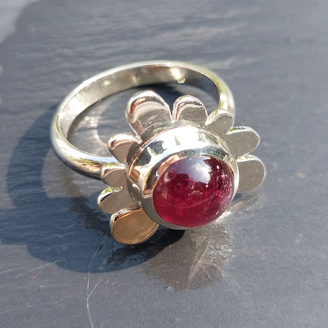 Red Tourmaline Ring Blackberry Size. 59/60 Silver Unique - Etsy