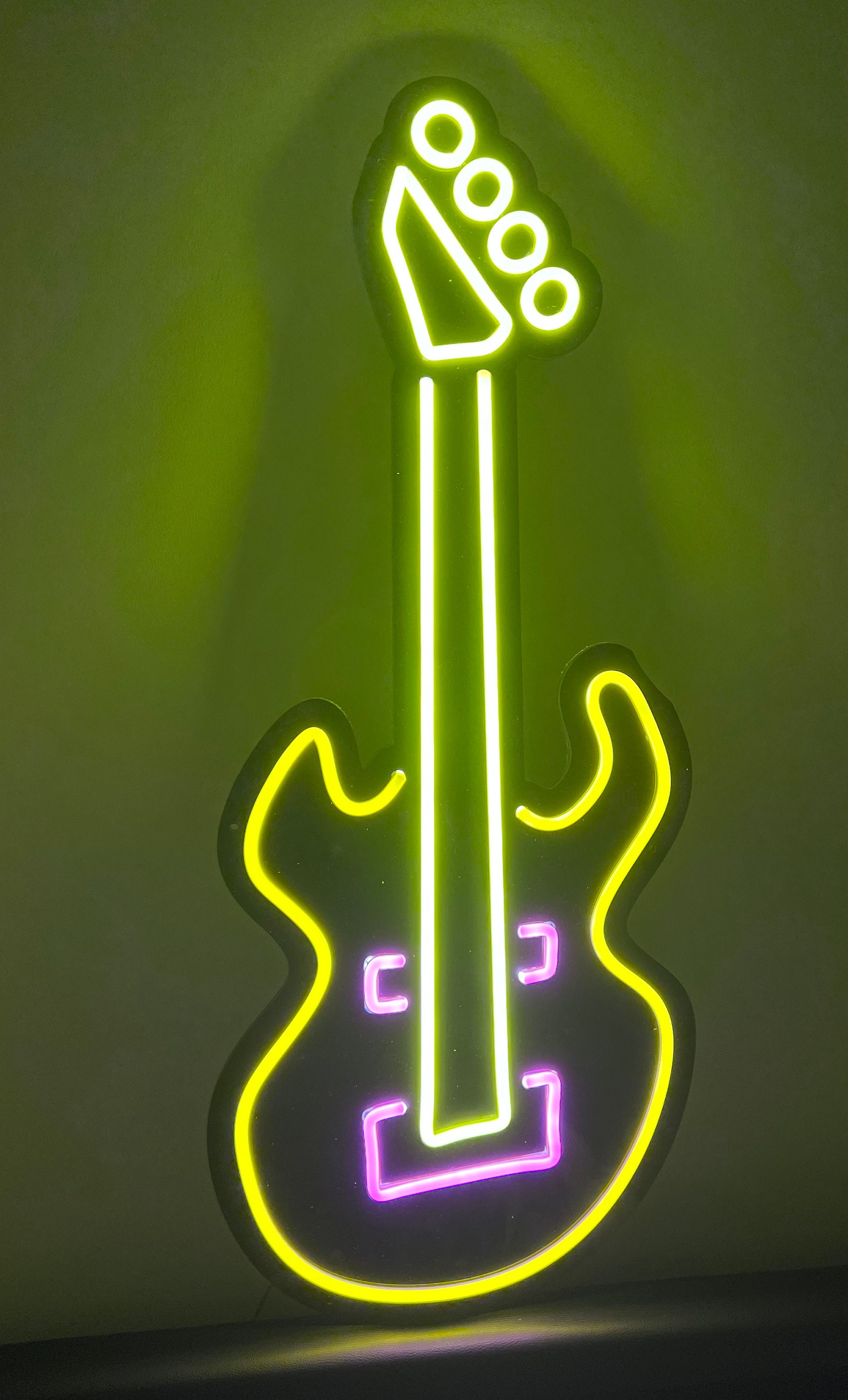 Electric Guitar LED Neon Sign, Guitar, Quality Neon Sign, Wall Decor ...