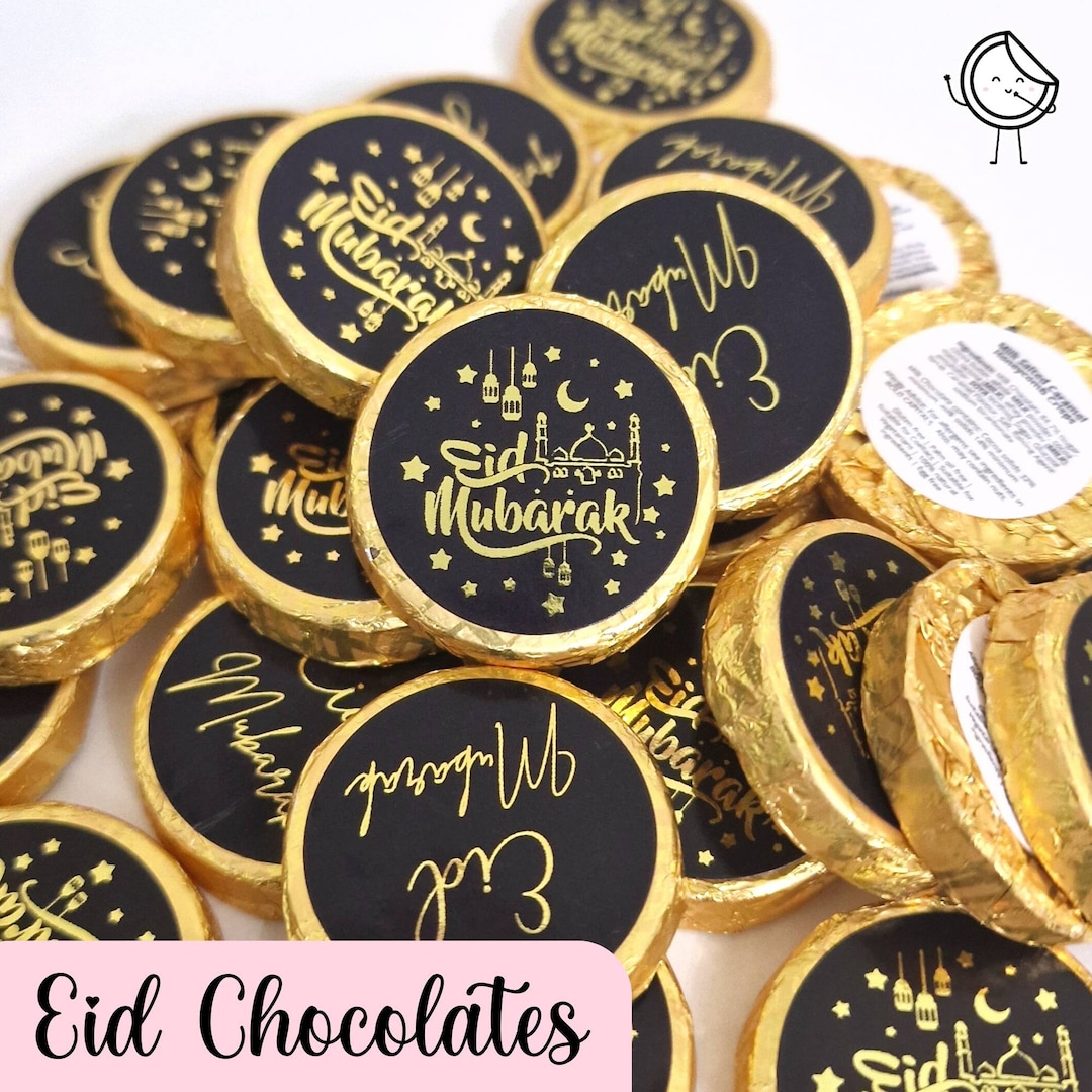 Luxury Gold Foiled Eid Chocolate Discs- Salted Caramel Honeycomb Crisp ...