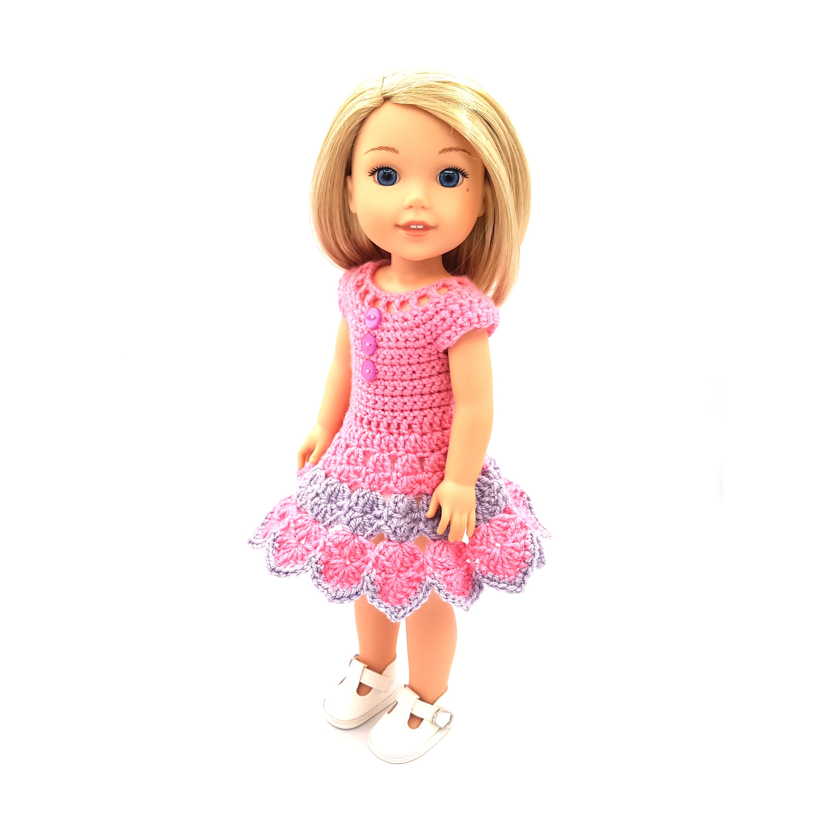 Crochet Pattern for Two Dresses for Wellie Wishers (14,5”), Hearts for ...