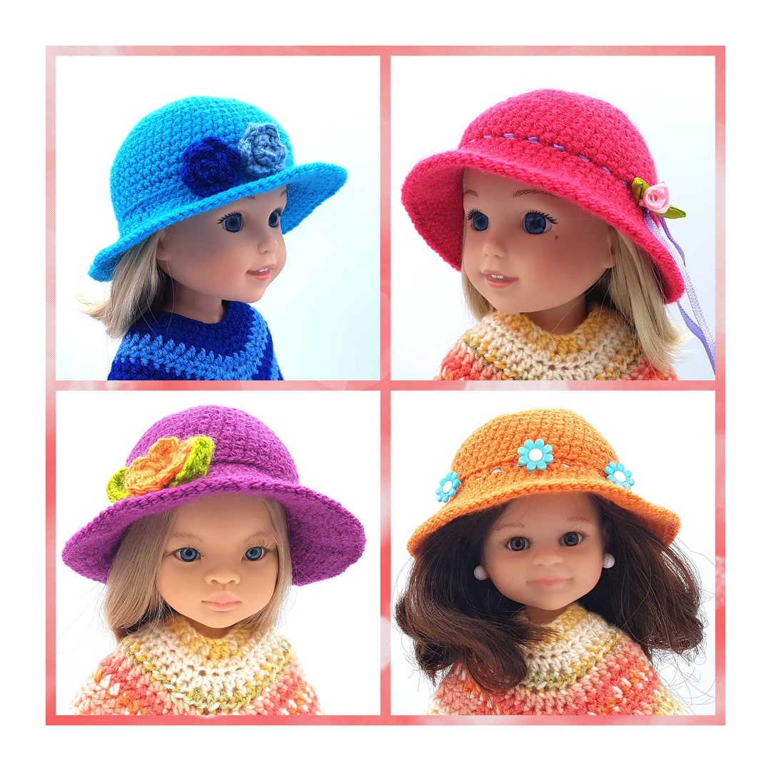 Crochet Pattern for Hats in 2 Sizes for Dolls Like Paola Reina, Wellie ...