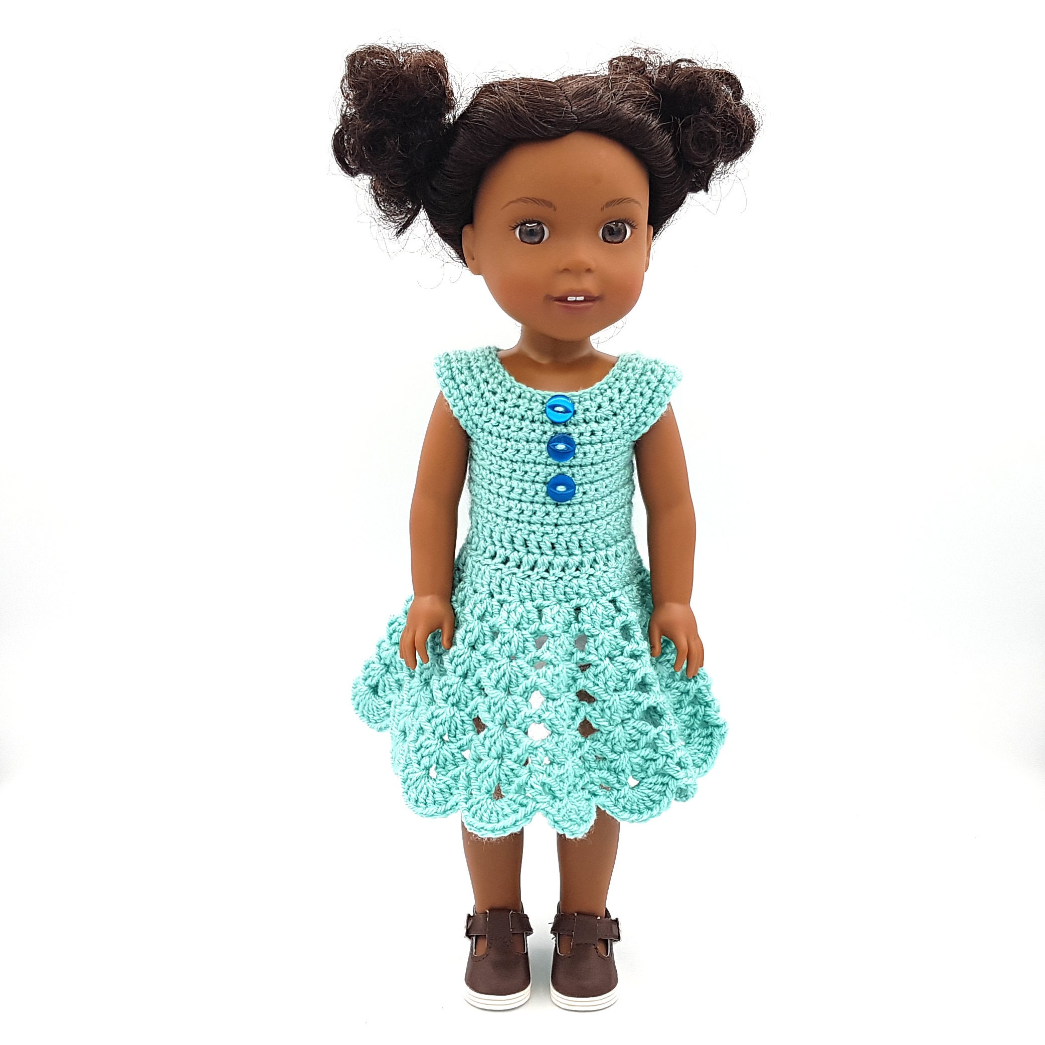 Crochet Pattern for Two Dresses for Wellie Wishers 14,5, Hearts for ...