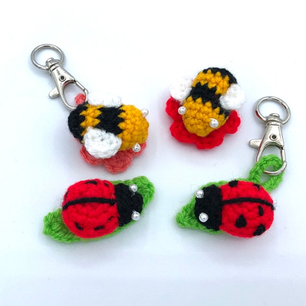 Crochet Ladybug Keychain - Etsy