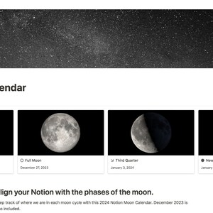 2024 Notion Moon Phase Calendar | Garden Planner | Biodynamic Growing | Moon Ritual - Etsy