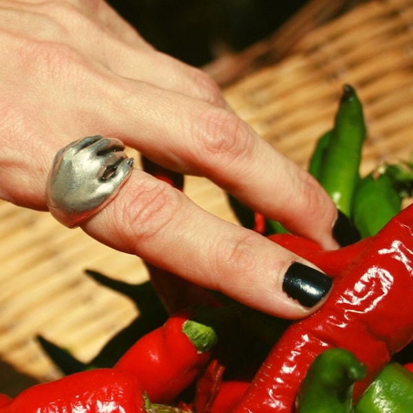 Hand Shaped Ring - Etsy