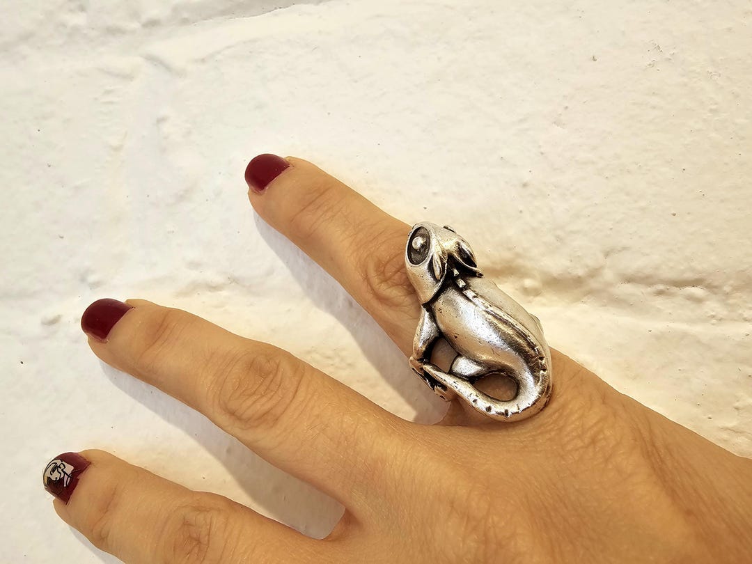 Silver Gecko Ring: Reptile Statement Animal Jewelry R69 - Etsy