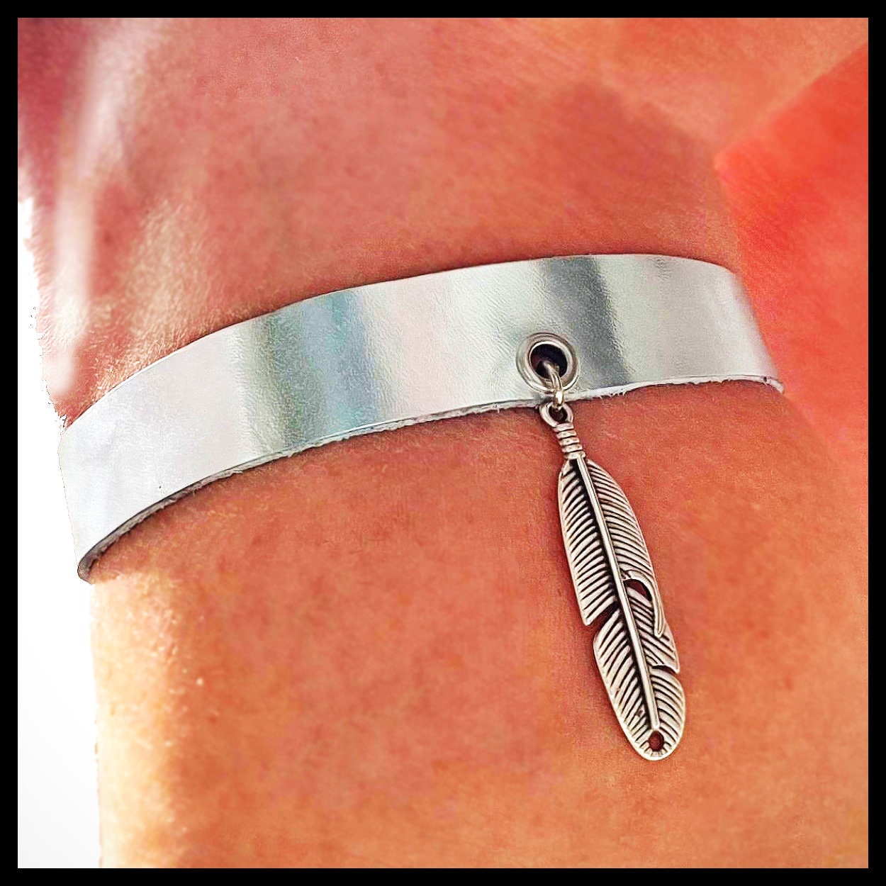 Silver Color Real Leather Leg Chain, Extraordinary Leg Jewelry, Leather ...