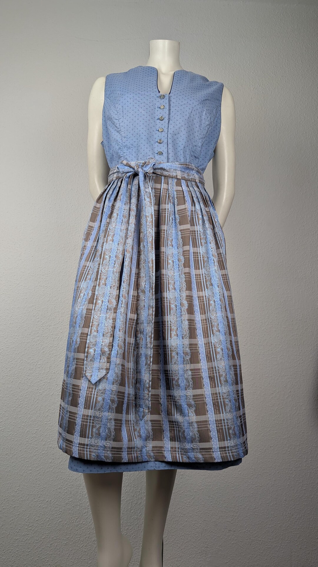 Dirndl (XL) Midi Light Blue Patterned Optionally With Two Matching ...