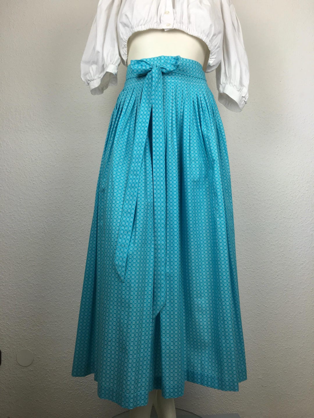 Dirndl Apron Size L 90 Cm Turquoise Blue White Can Be Shortened to ...