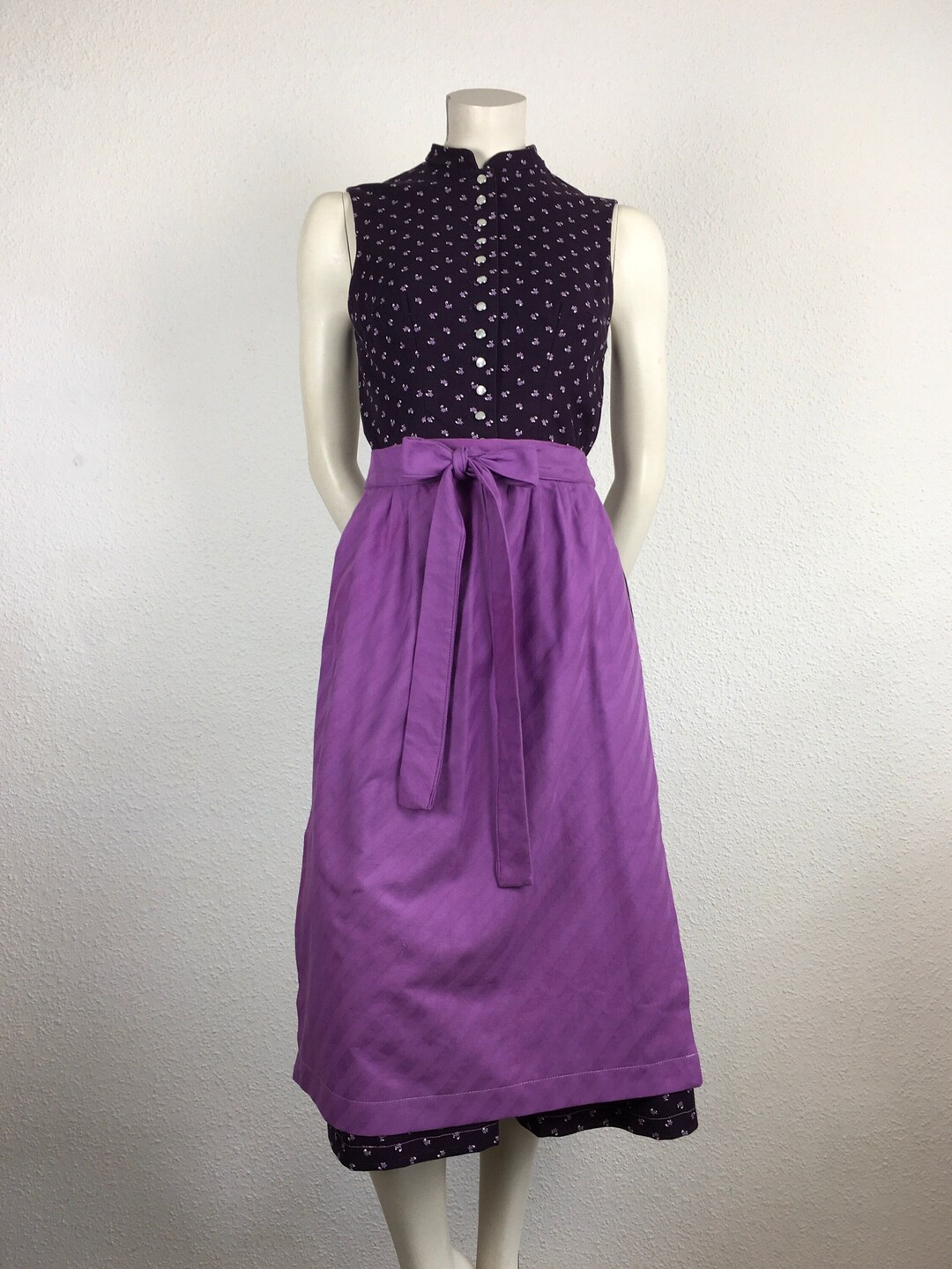 Dirndl Vintage S Midi Purple Lilac Flowers Optional With Matching ...
