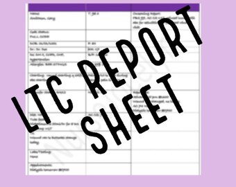 Report Sheet Ltc | Etsy