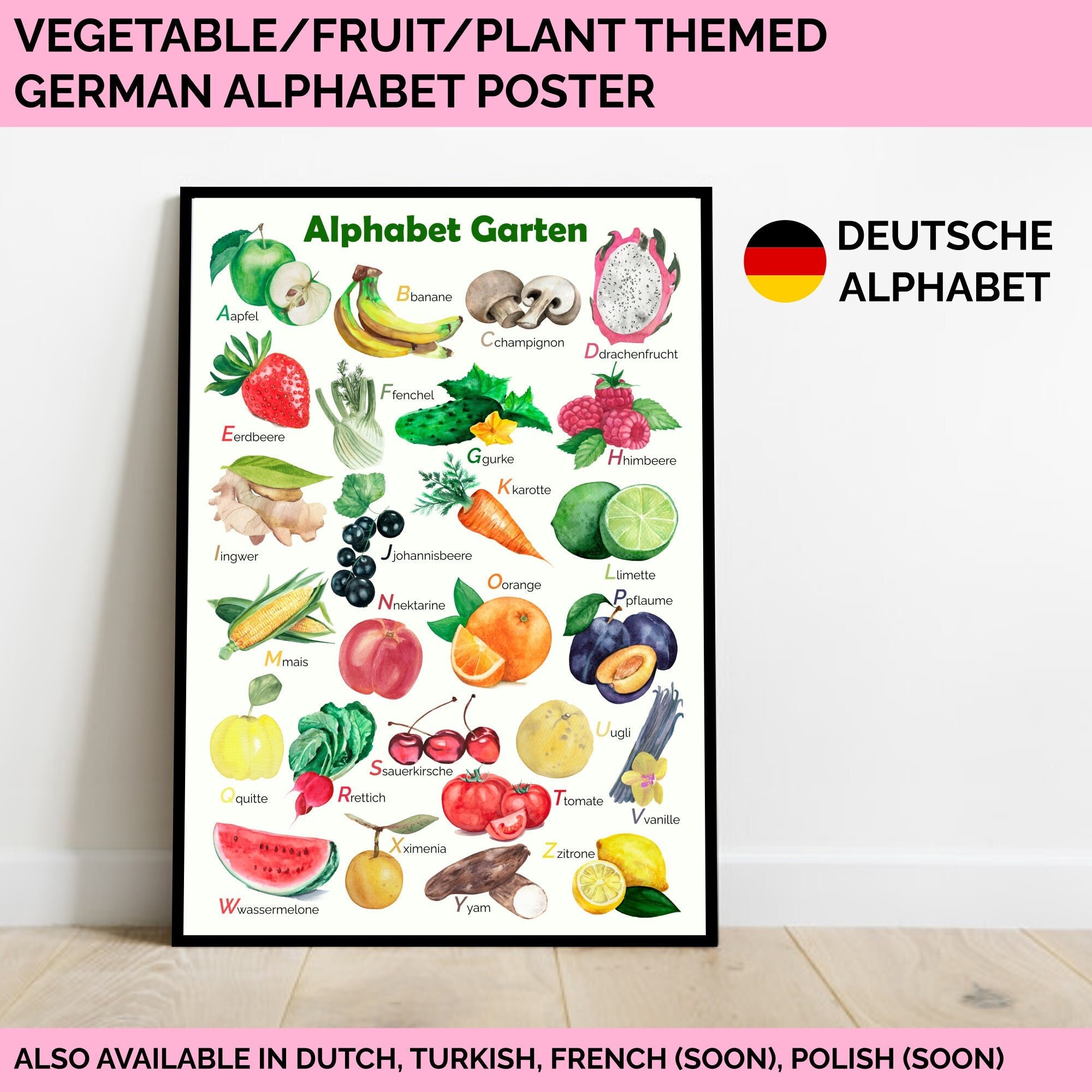 German Alphabet Poster