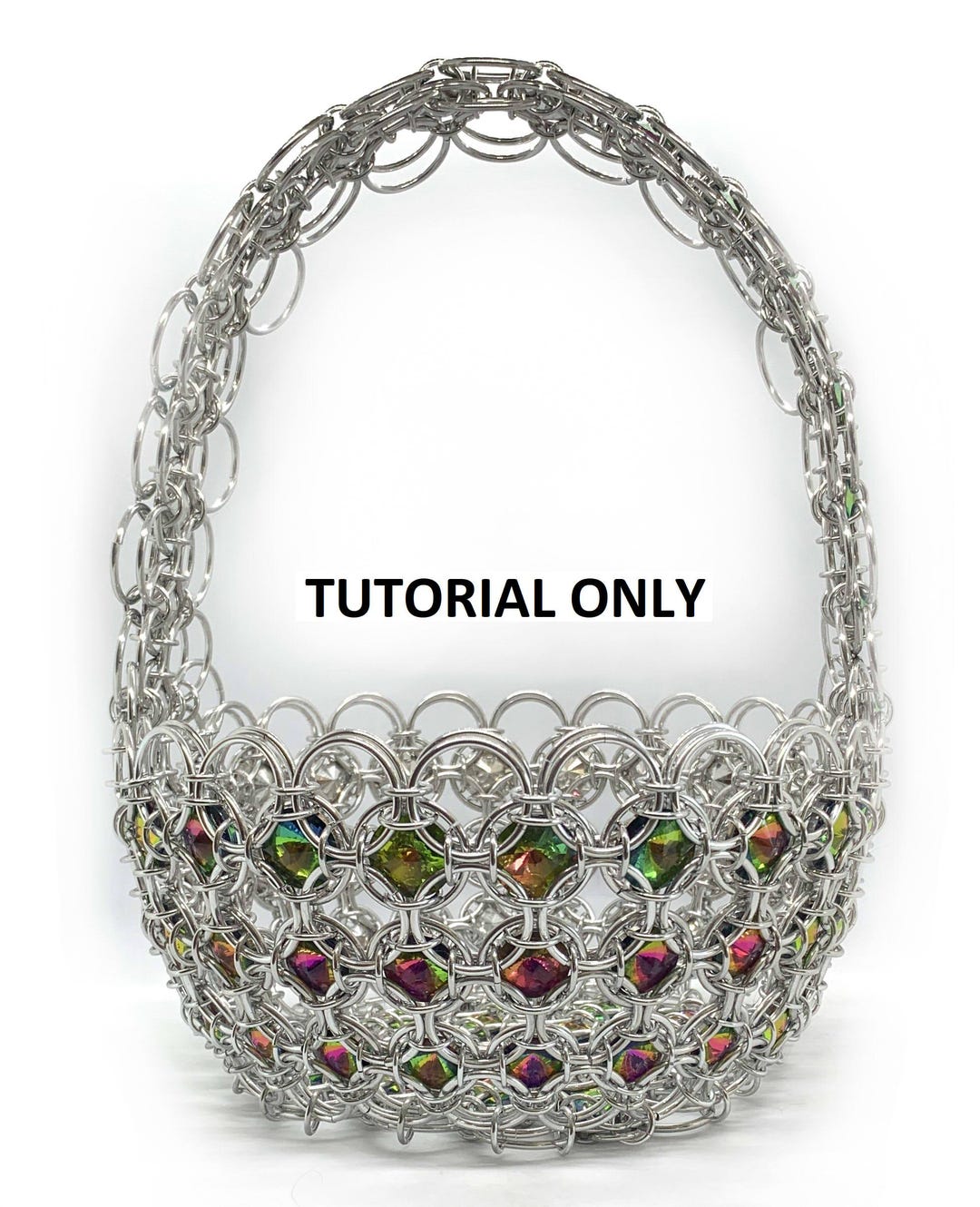 Chainmail Rivoli Capture Basket TUTORIAL - Etsy