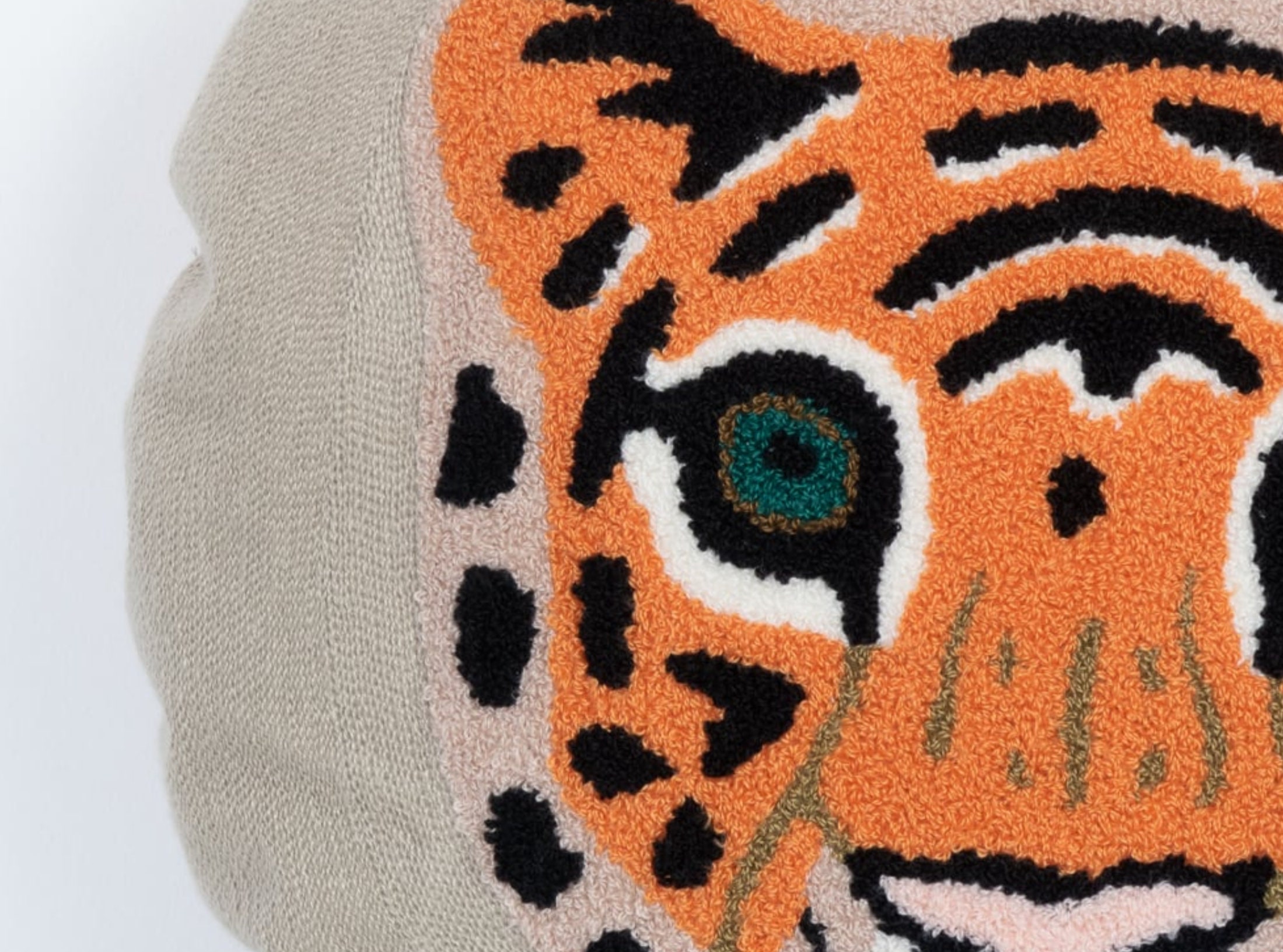 XL Tiger Embroidered Round Throw Pillow Whimsical Decorative | Etsy