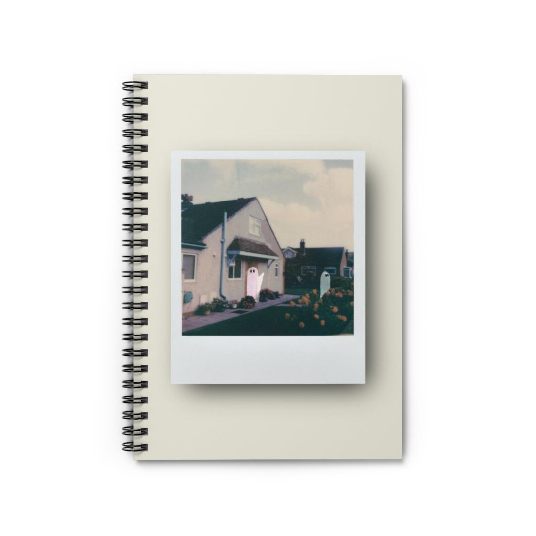 Vintage Halloween Spiral Notebook | Minimalist Ghost Journal ...