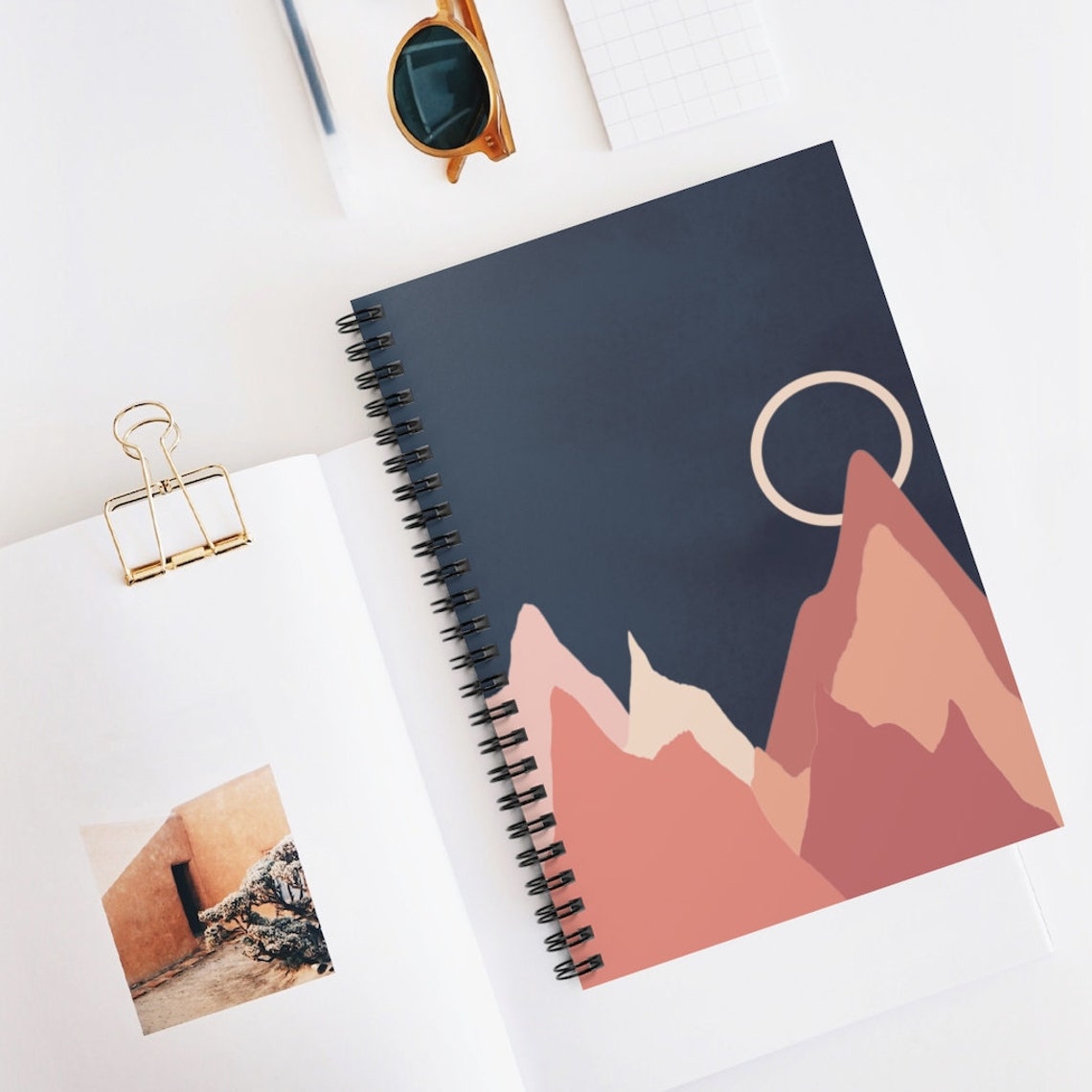 Abstract Mountain Notebook | Hiking Journal | Spiral Notebook | Travel ...