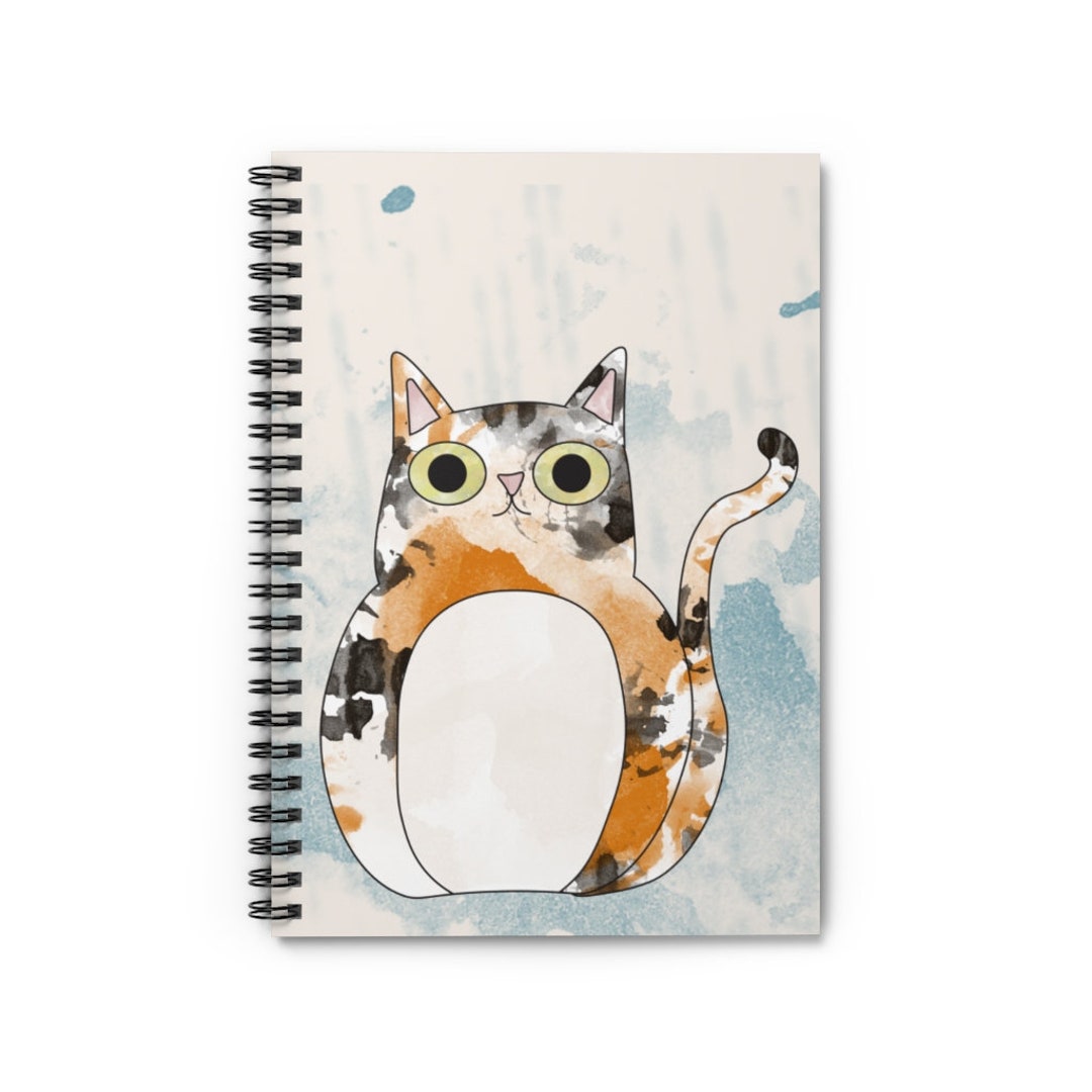 Calico Cat Spiral Notebook | Cute Gift | Boho Journal | Calico Cat Art ...