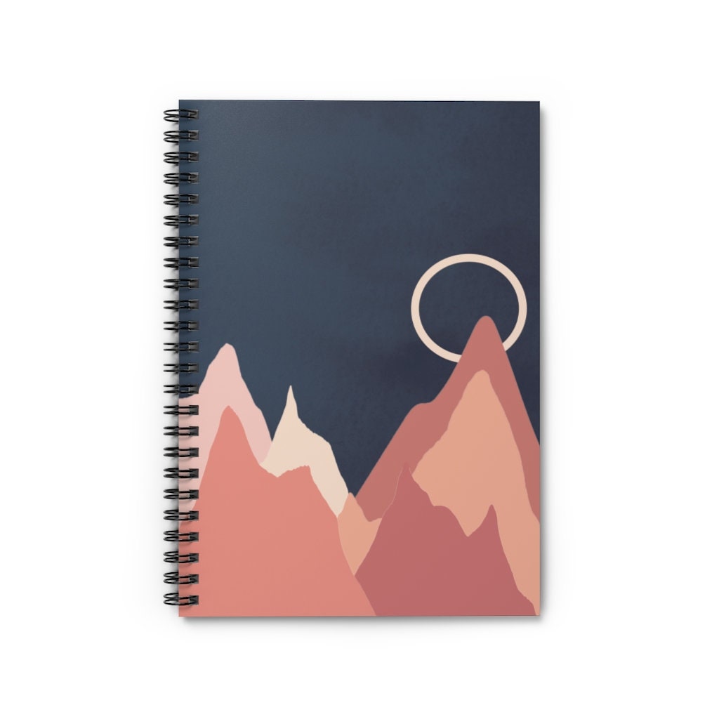 Abstract Mountain Notebook | Hiking Journal | Spiral Notebook | Travel ...