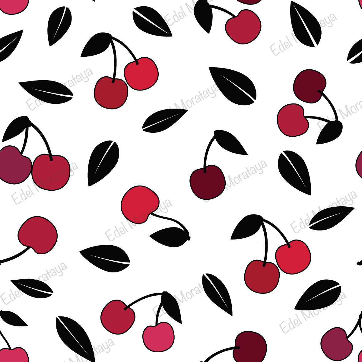 Pink Cherry Fruit 6 Seamless Patterns Collection for Instant - Etsy UK