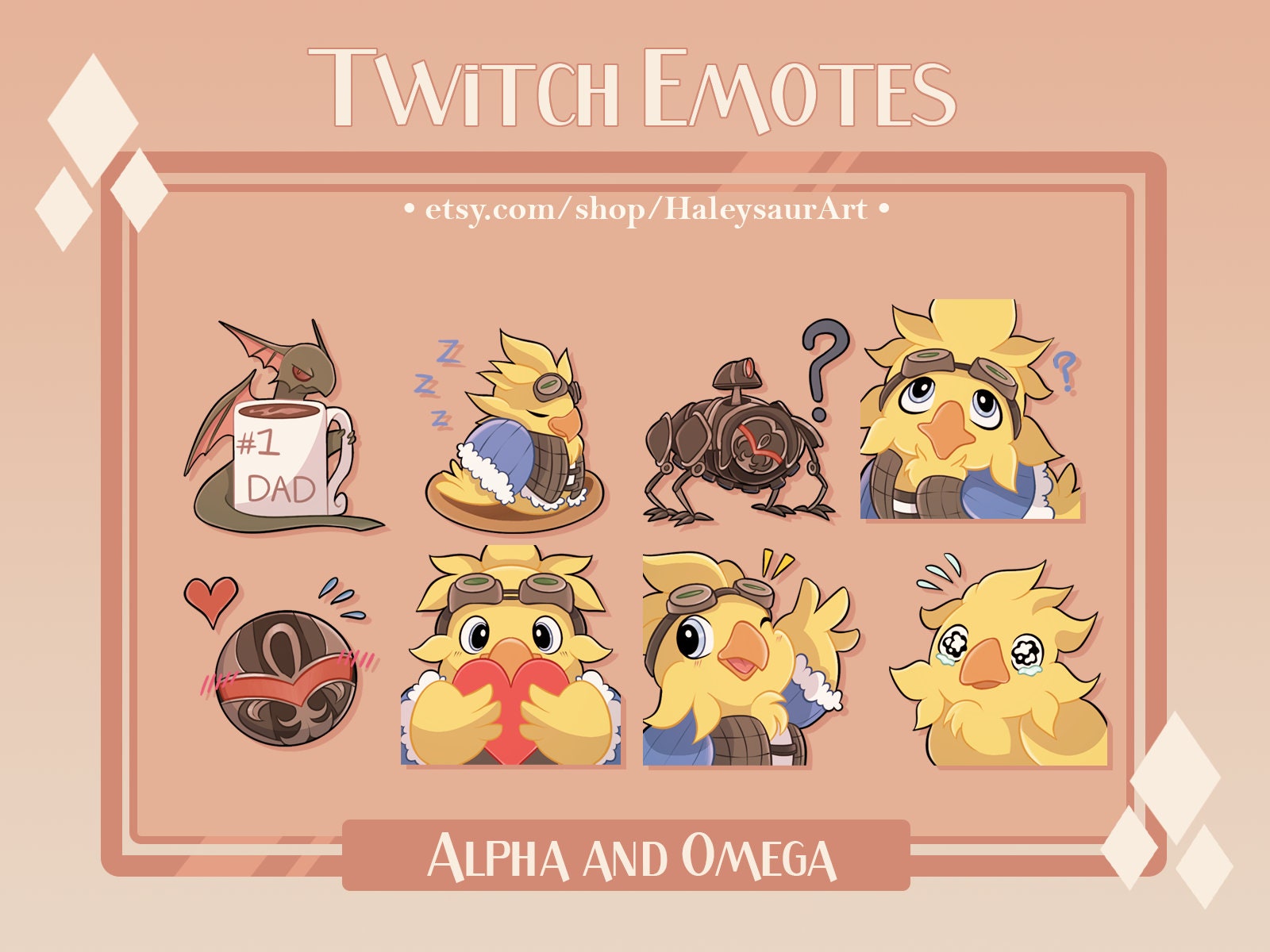 Twitch, Discord Emote Pack - FFXIV, Alpha & Omega - Etsy