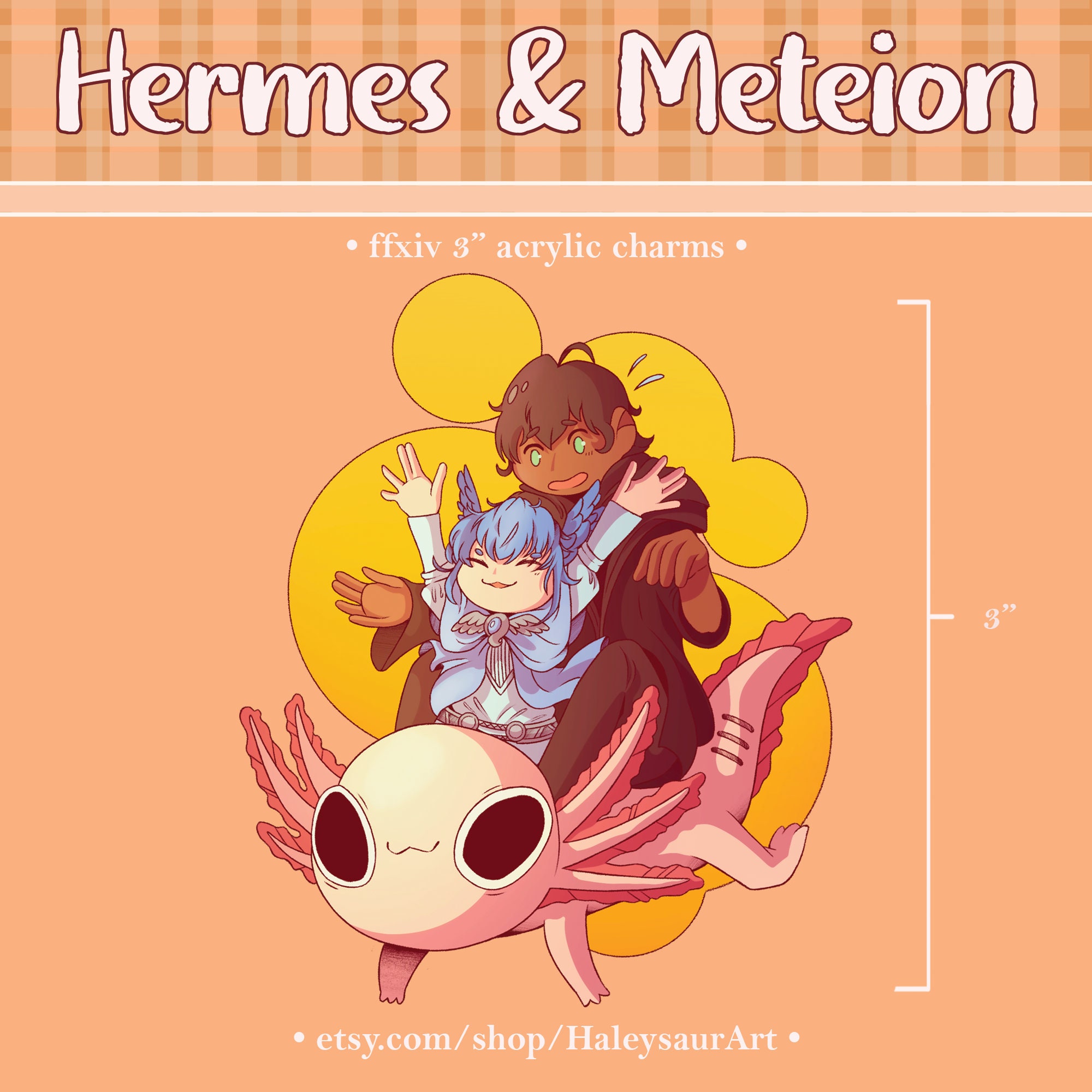 FFXIV Hermes and Meteion Axolotl Charm - Etsy