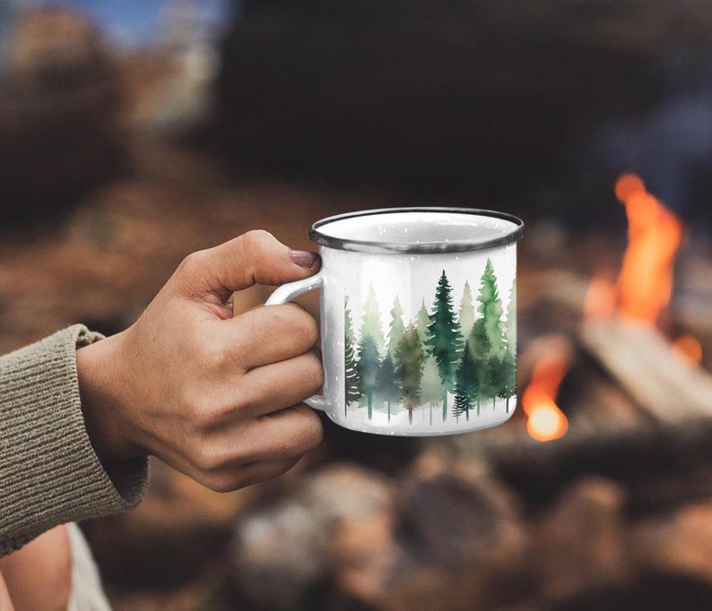 CAMPING COFFEE MUG, Enamel Mug, Outdoor Coffee Mug - Etsy