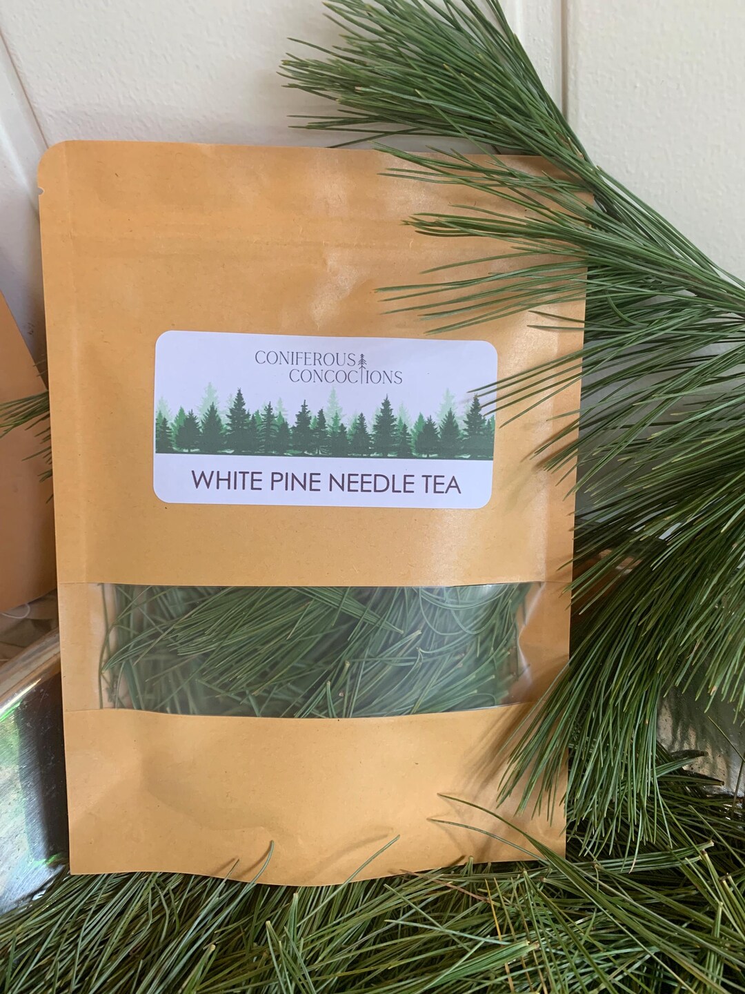 WHITE PINE Loose Tea, WHOLE Needle Natural Hand Harvested Herbal Teas ...