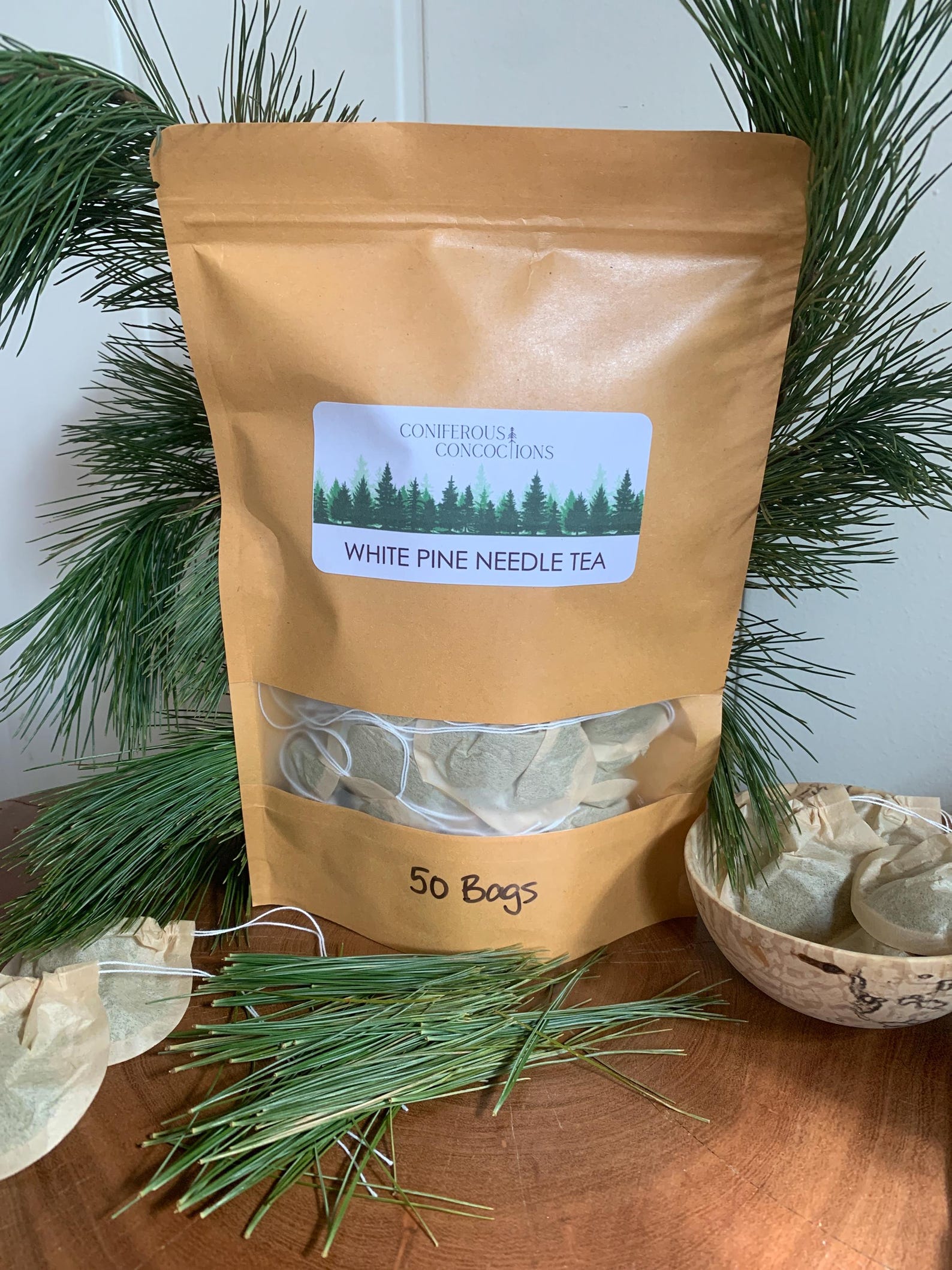 White Pine Needle Tea Bags Hand Foraged - Made in Canada - Etsy