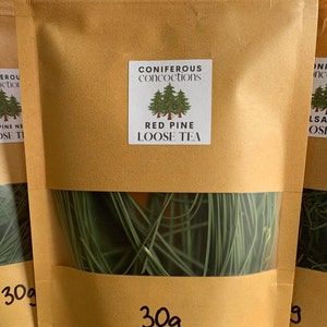 RED PINE NEEDLE Tea, Natural Hand Harvested, Herbal Teas, Pinus ...