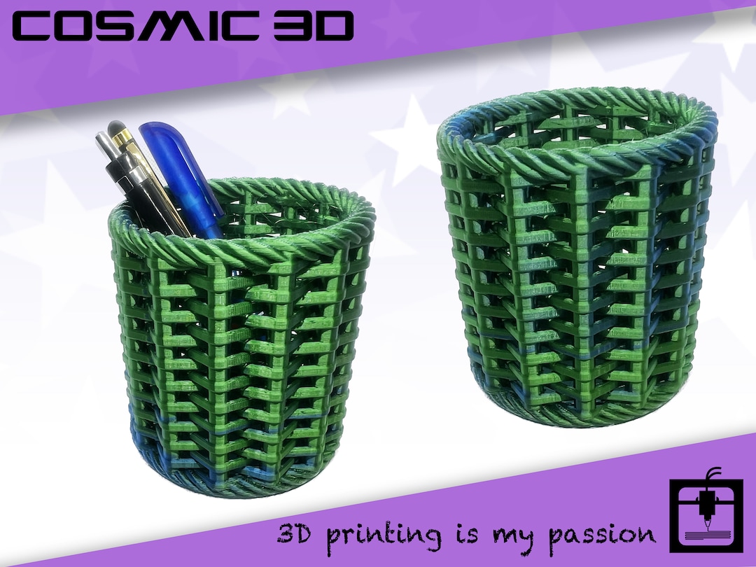 Woven Pencil Holder - Pen Pot - Desk Tidy - 3D Printed - Stocking ...