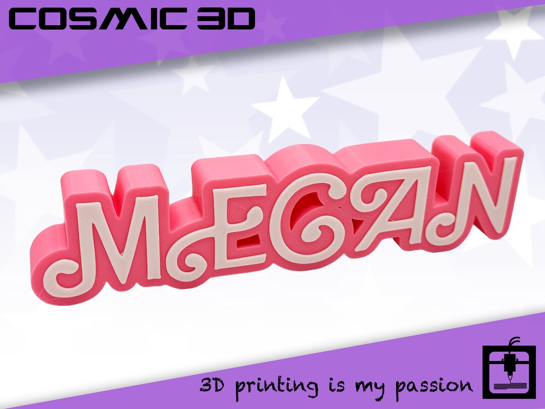 Personalised Barbie Style Name Plate Desktop Gift for Girls Fun 3D ...
