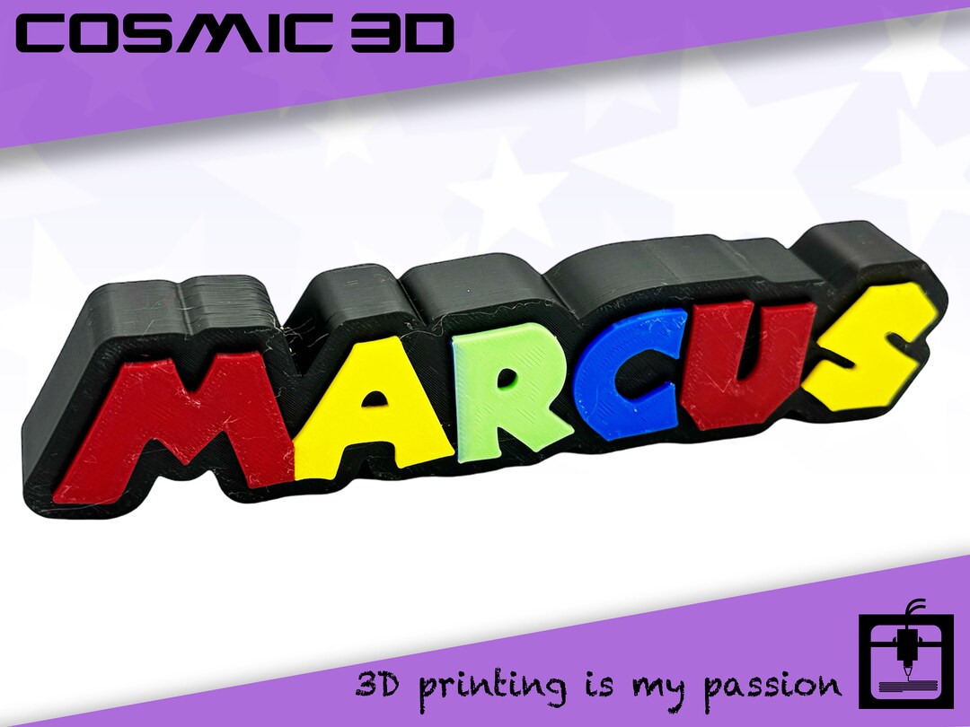 Super Mario Inspired Desktop Name Plate - 3D Printed Fun Gift Ideal for ...