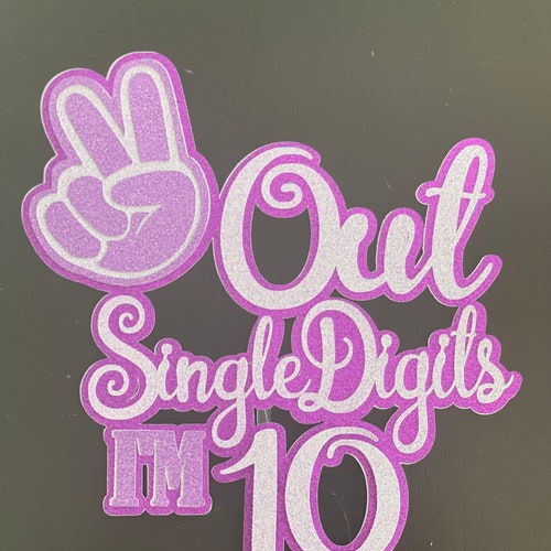 Double Digits Birthday Banner Peace Out Single Digits - Etsy