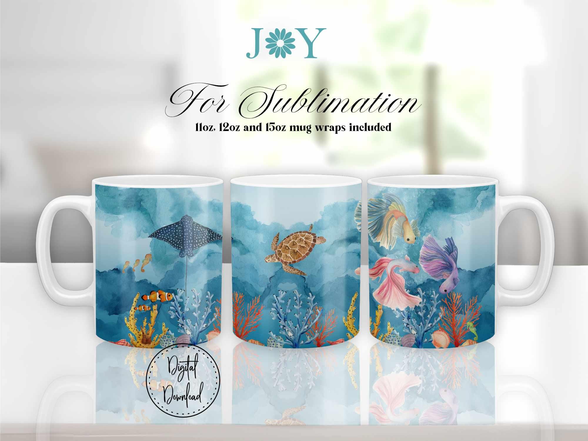 Under the Sea Sublimation Designs for Mugs, Sublimation Mug, Digital ...